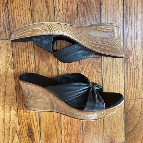 Onex | Shoes | Onex Bethany Leather Wedge Sandal Shoe Size 7 | Poshmark